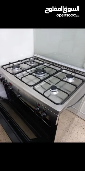 فرن غاز خمس عيون ستانلس ستيل مستعمل نضيف نوع HILIFE ايطالي قياس 90 سم ...