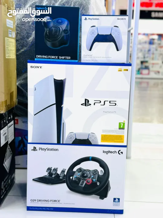 Playstation PS5 slim dvd version console 1Tb 2 Controller with Logitech ...