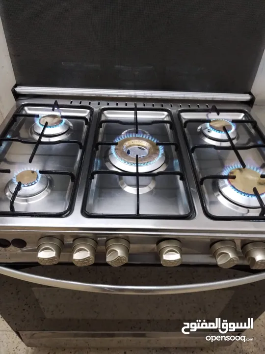 فرن غاز خمس عيون ستانلس بالكامل نوع IDEAL قياس 80 سم بحالة ممتازة روس ...