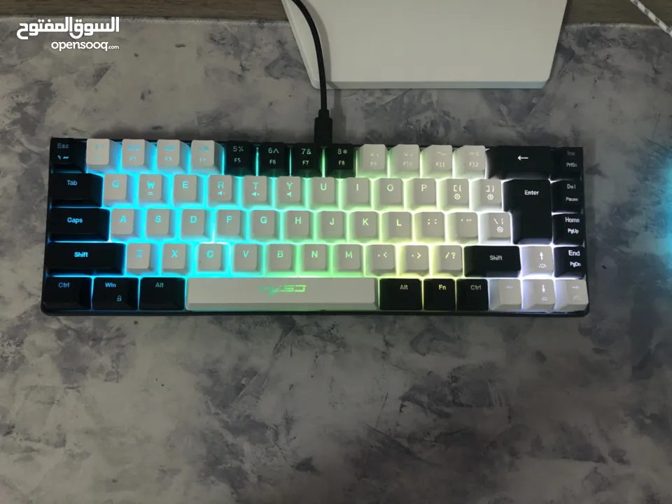 كيبورد جيمنج سلكي 60٪؜ hksj 68زر سويتش بني بصحه جيده - (265272717 ...