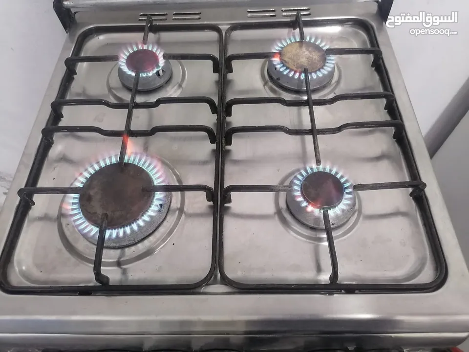 فرن غاز 4 عيون ستانلس نار قويه و ممتازه جدا - (223558590) | السوق المفتوح