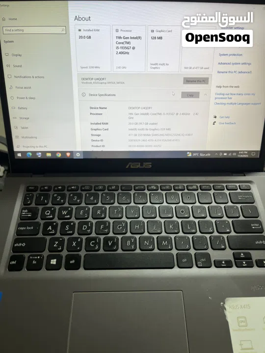 Asus X415 20Gb Ram 512 (SSD M.2) i5 11 Generation 128 MB graphic Card ...