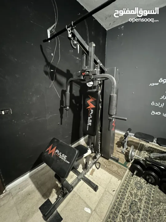 جهاز جيم منزلي متكامل مع جميع الملحقات +بانش + دامبلز عدد 4 + بار حديد ...