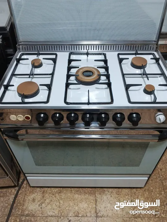 فرن غاز خمس عيون نوع جلم لون ابيض مقاس 80 سم نار زرقا حامية وقوية فرن ...