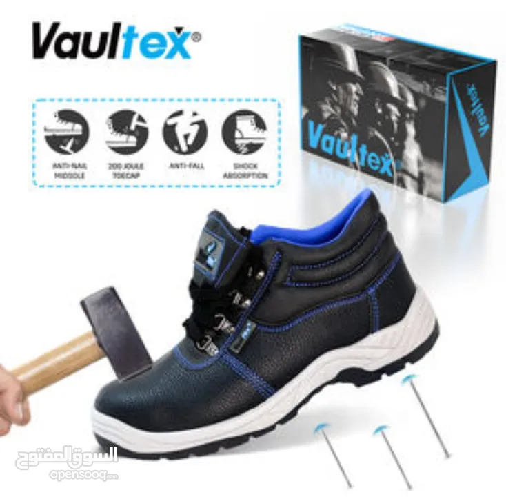 حذاء السيفتي العالمي نعل سكني واسود ماركة VAULTEX المعتمدة من ISSO وبمواصفات السلامه العامه ...