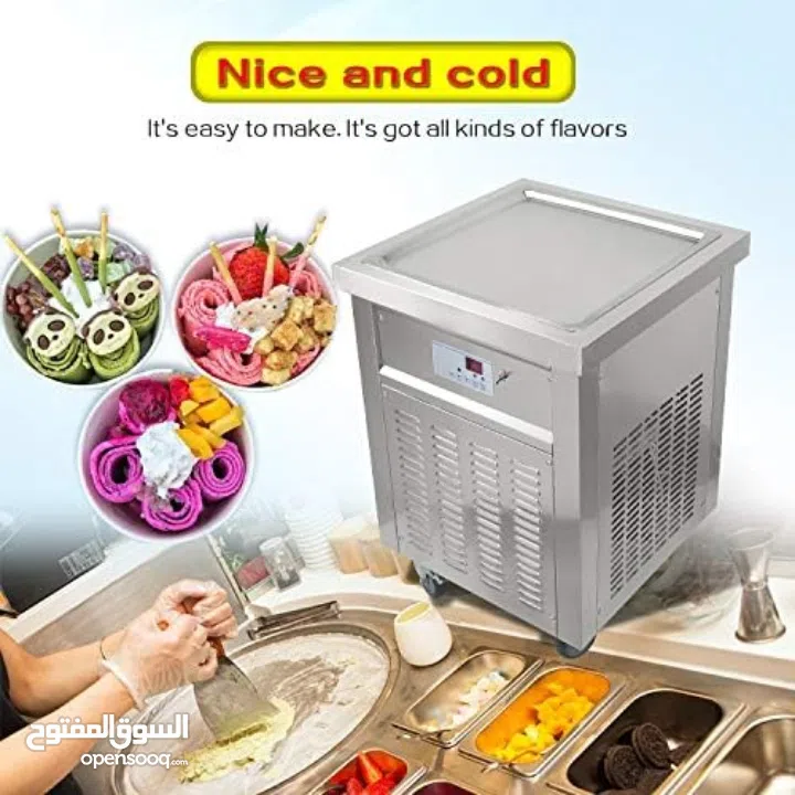 Commercial Single Square Ice Pan Fry ice Cream Rolls Machine for Bars ...