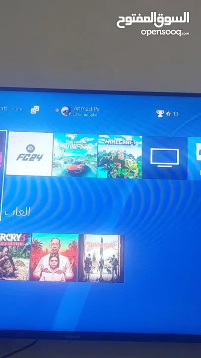 بلاستيشن 4 ( 1000 جيجا مش مفتوحه معها ايد اصليه وايد كوبي ابس ايد ...