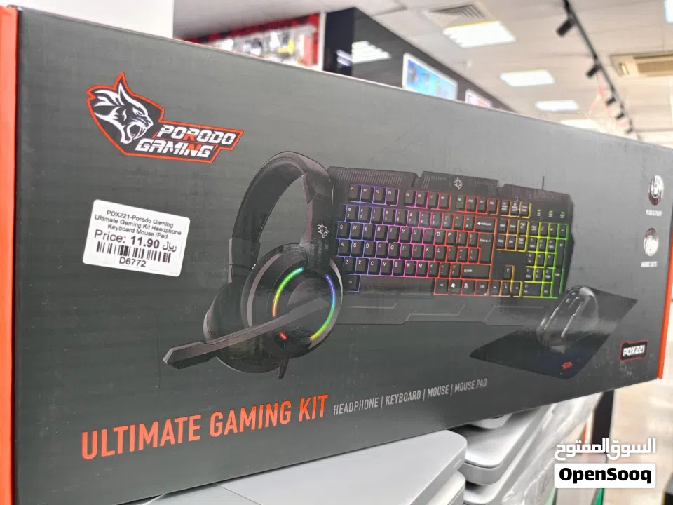 Porodo Gaming 4in1 Combo with Keyboard, Headphone, Mouse and Mouse Pad ...