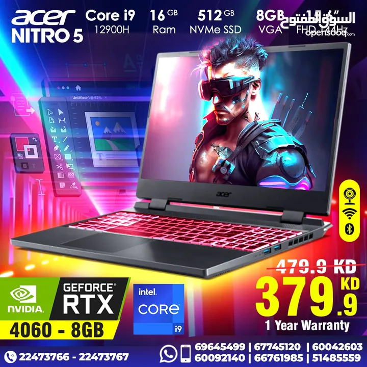 Acer Nitro Core i9-12900H RTX4060 8GB VGA 15.6inch FHD 144Hz ...