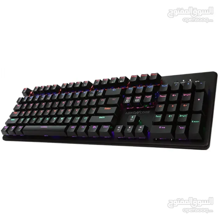 كيبورد جيمنج سلكي ميكانيكي ملون ABKONCORE K595 USB WIRED RGB MECHANICAL GAMING KEYBOARD BLUE ...
