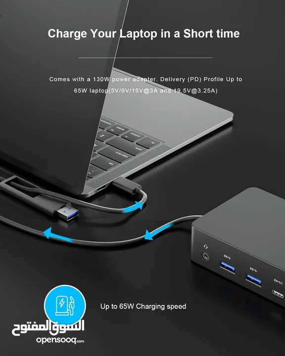 D6000 Universal Docking Station, USB 3.0 and USB C Triple 4K or Single 5K Display Docking ...