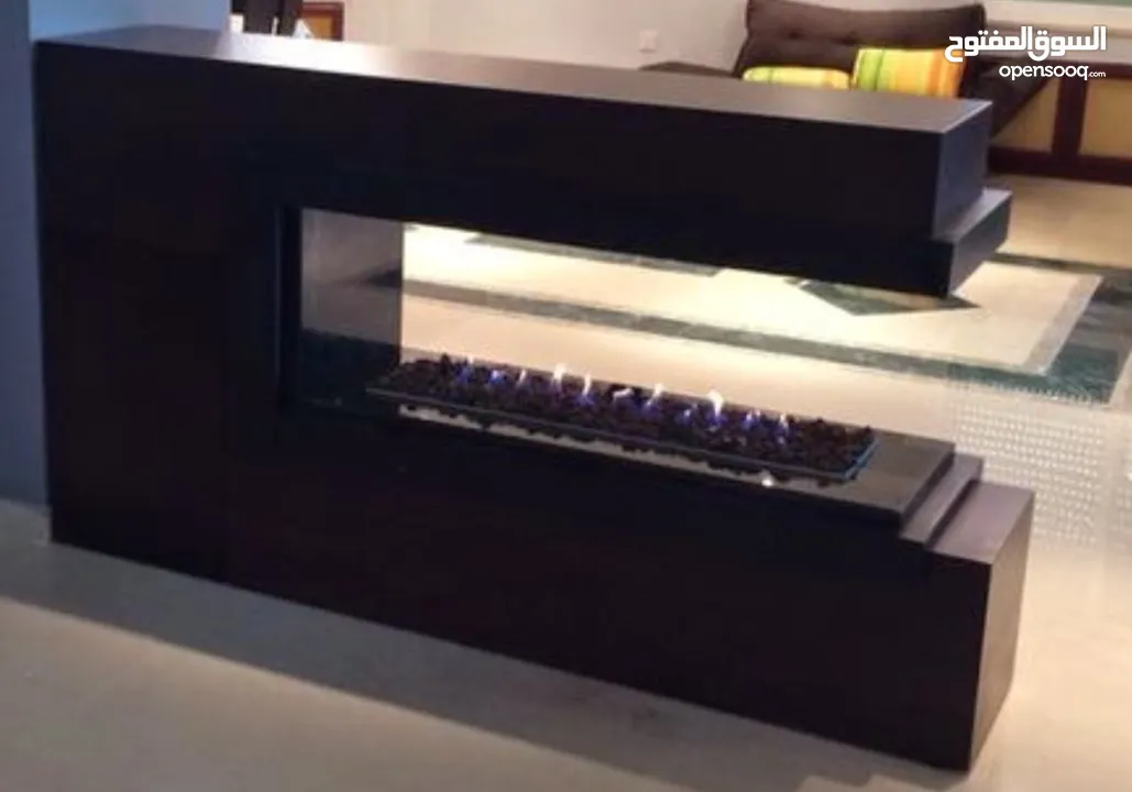مدفئة على غاز بحالة ممتازه خشب كامل استعمالً خفيف Fireplace ...