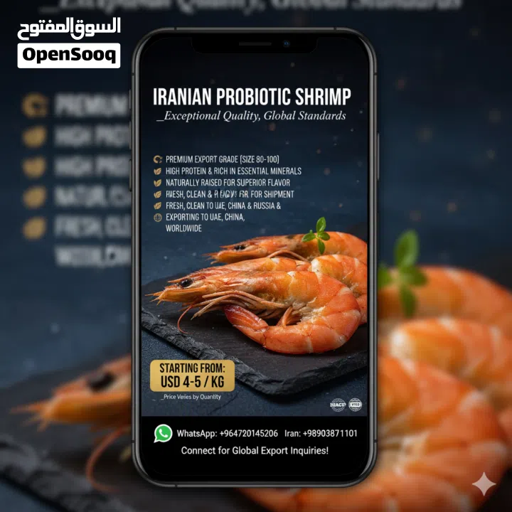 (روبيان إيراني بروبيوتيك) Premium Probiotic Iranian Shrimp 80–100 Size ...