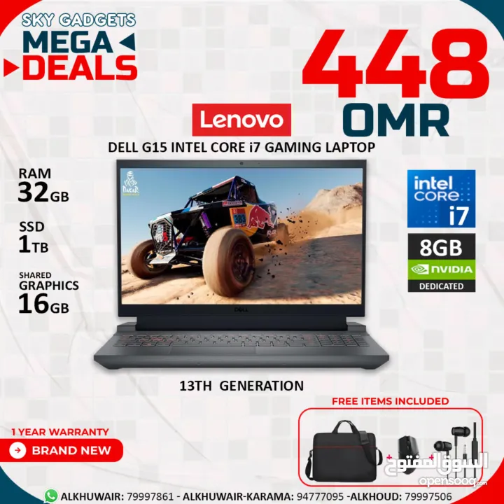 Dell G15 Gaming Laptop Intel Core i7 13th GEN 32GB Ram 1TB SSD 8GB ...