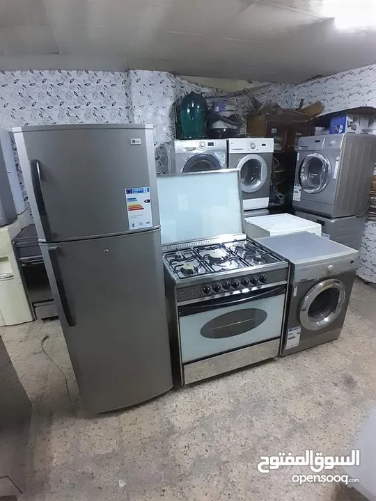 ثلاجه نوع ال جي حجم 18 قدم في الانفرتر مع فرن غاز ايطالي نوع يونيفرسال ...