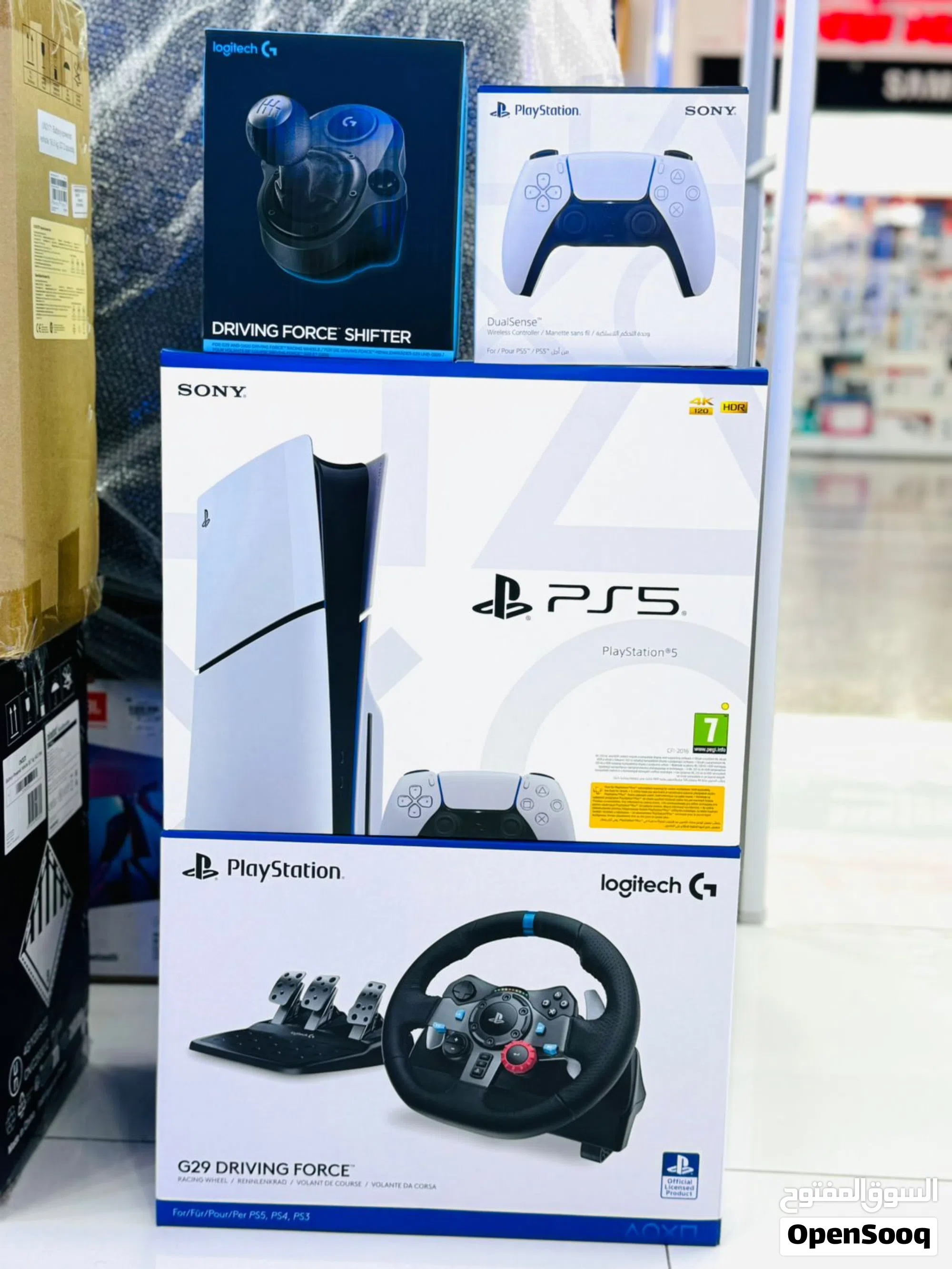 Playstation PS5 slim dvd version console 1Tb 2 Controller with Logitech ...