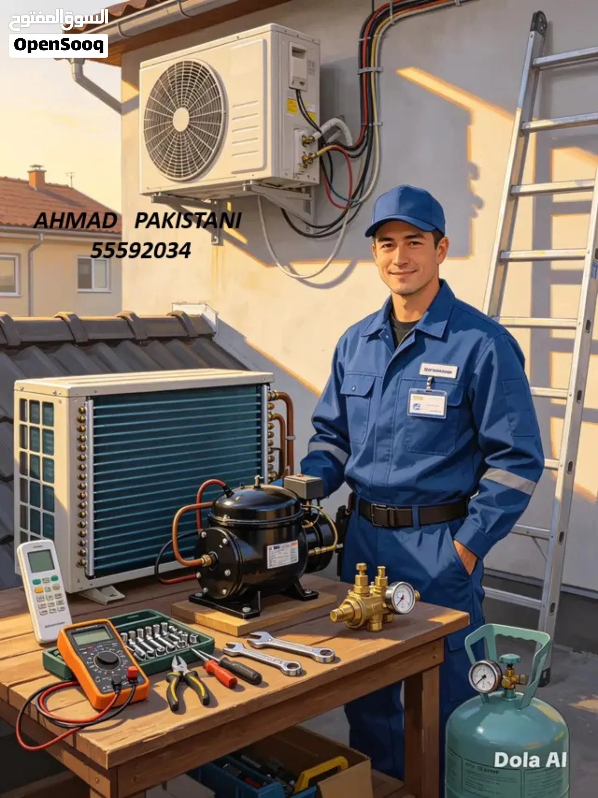 Air Conditioning Installation & Repair package unit فني تكيفات مركزي ...