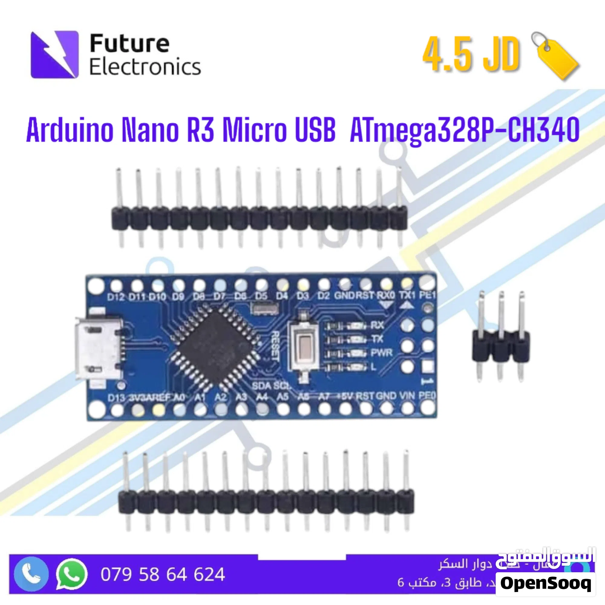 Arduino Nano R3 ATmega328p-CH340 - (271887287) | السوق المفتوح