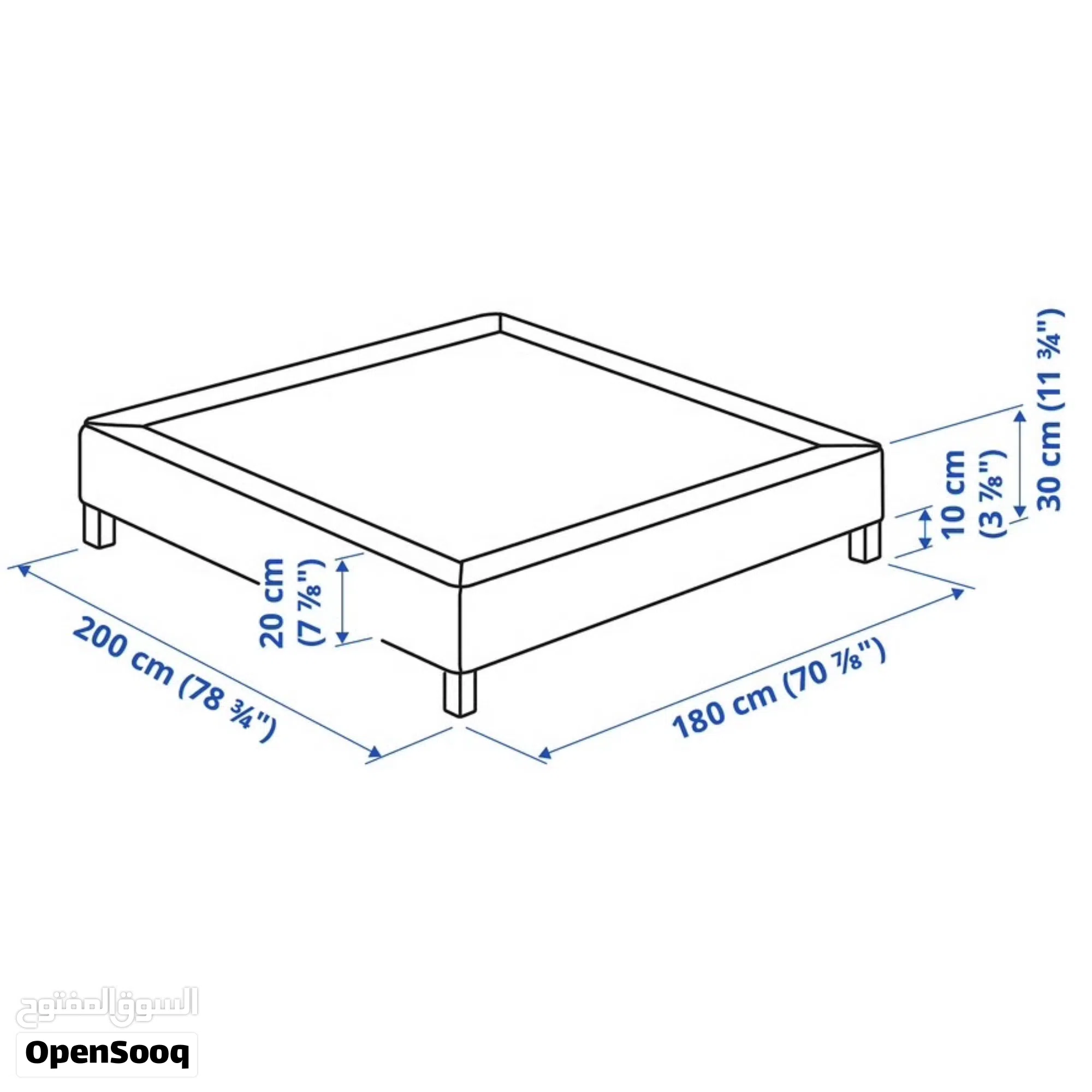 IKEA bed frame and IKEA mattress 180x200 LYNGOR - (273492729) | السوق ...