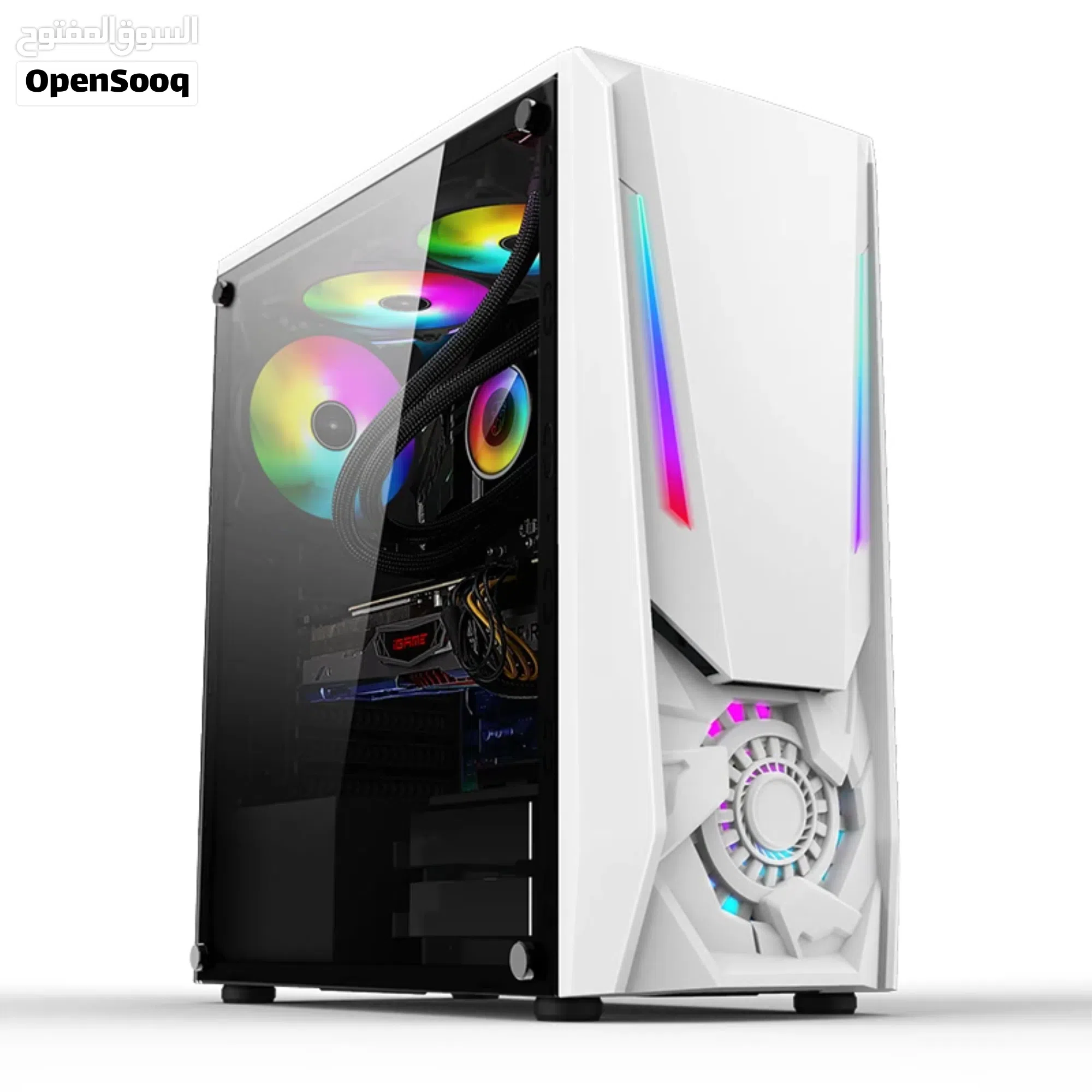 كيس كومبيوتر جيمنج مع مروحه عدد 2 ملون QDI 2X RGB FANS GAMING CASE ...