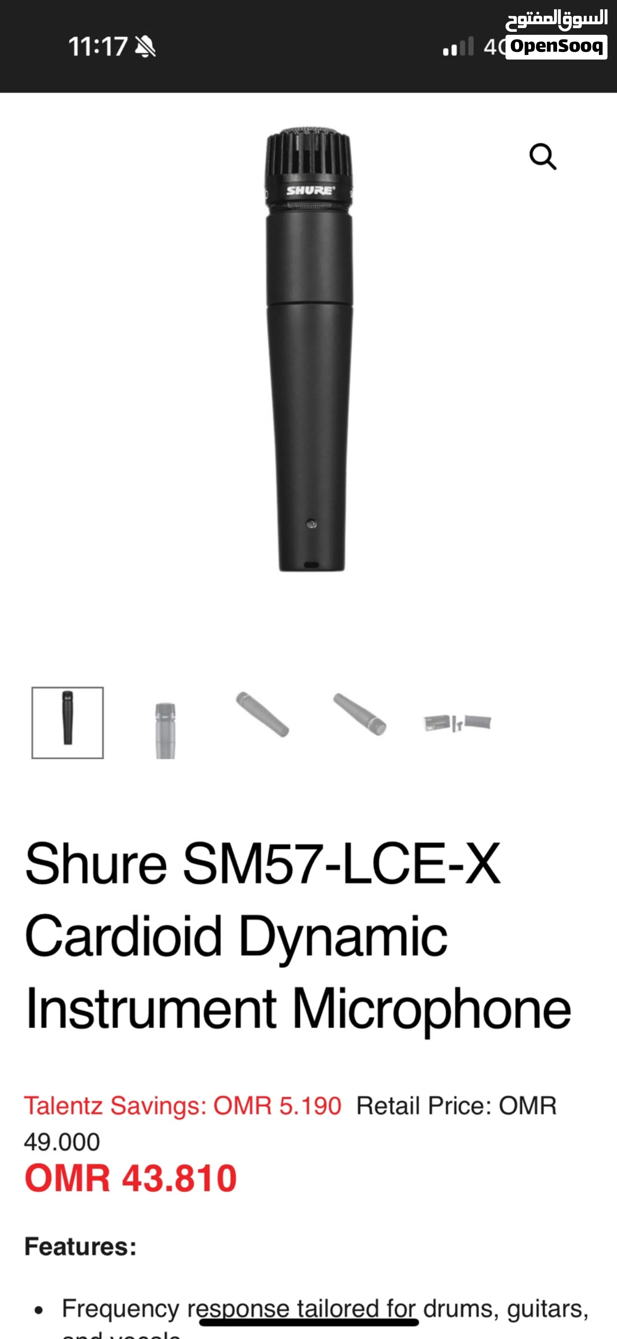 Shure SM57 Cardioid Dynamic with (cable + mic stand) - (263284503 ...
